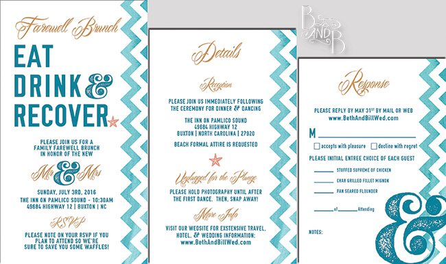 Our Outer Banks Wedding Invitations – B & B Build A Life